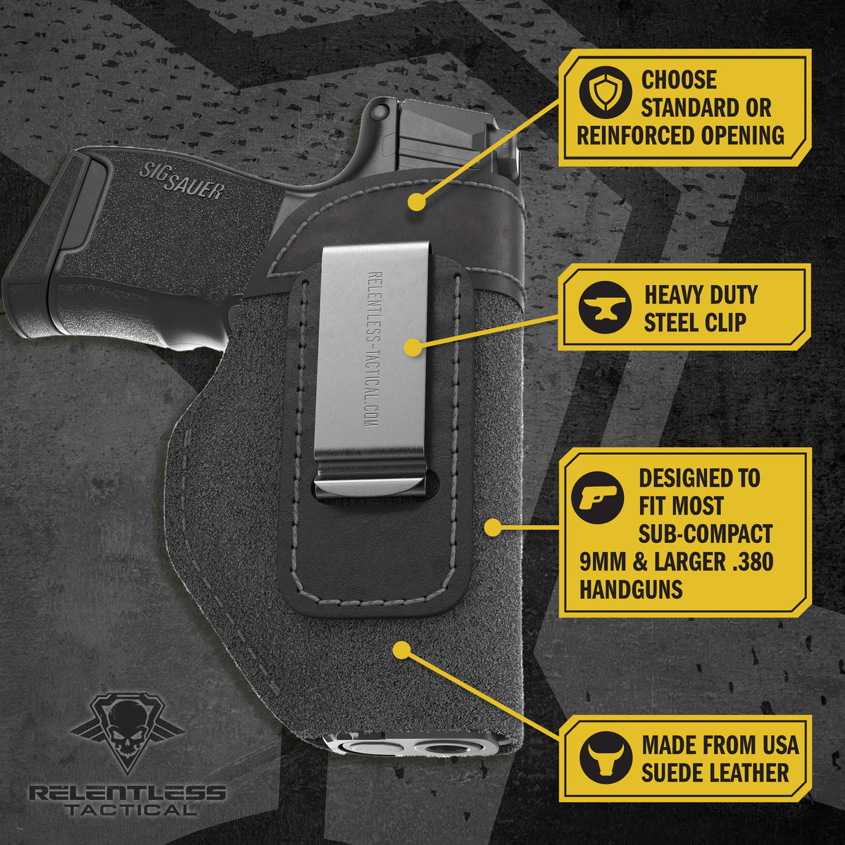 Ultimate Suede IWB Holster: Glock 42, Sig P365, Hellcat & More ...