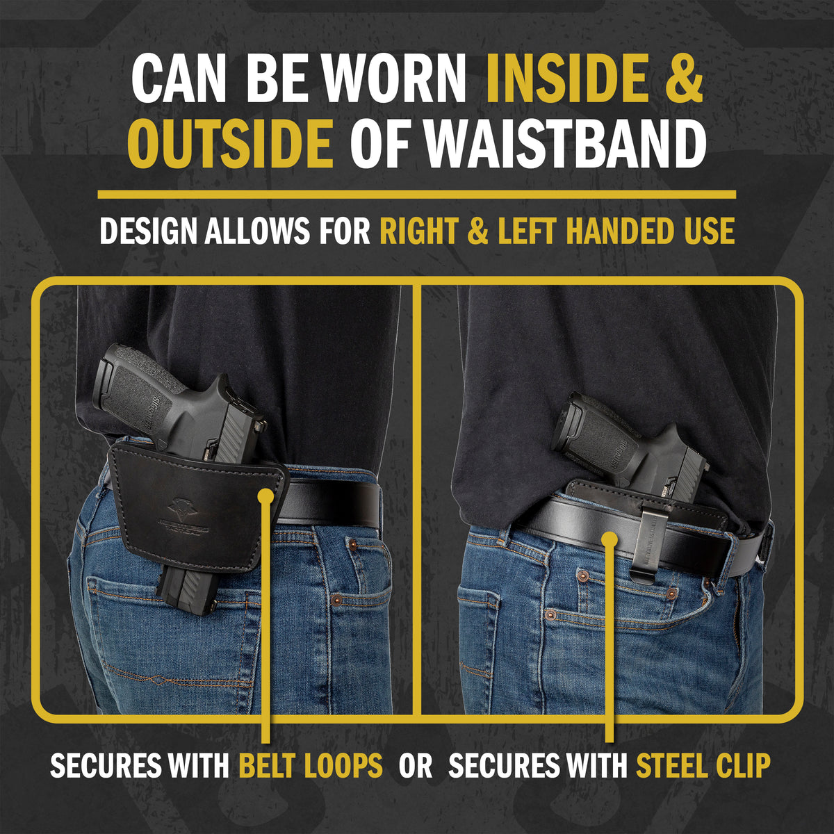 Dual Threat IWB / OWB Universal Belt Slide Holster | Made in USA | Amb ...